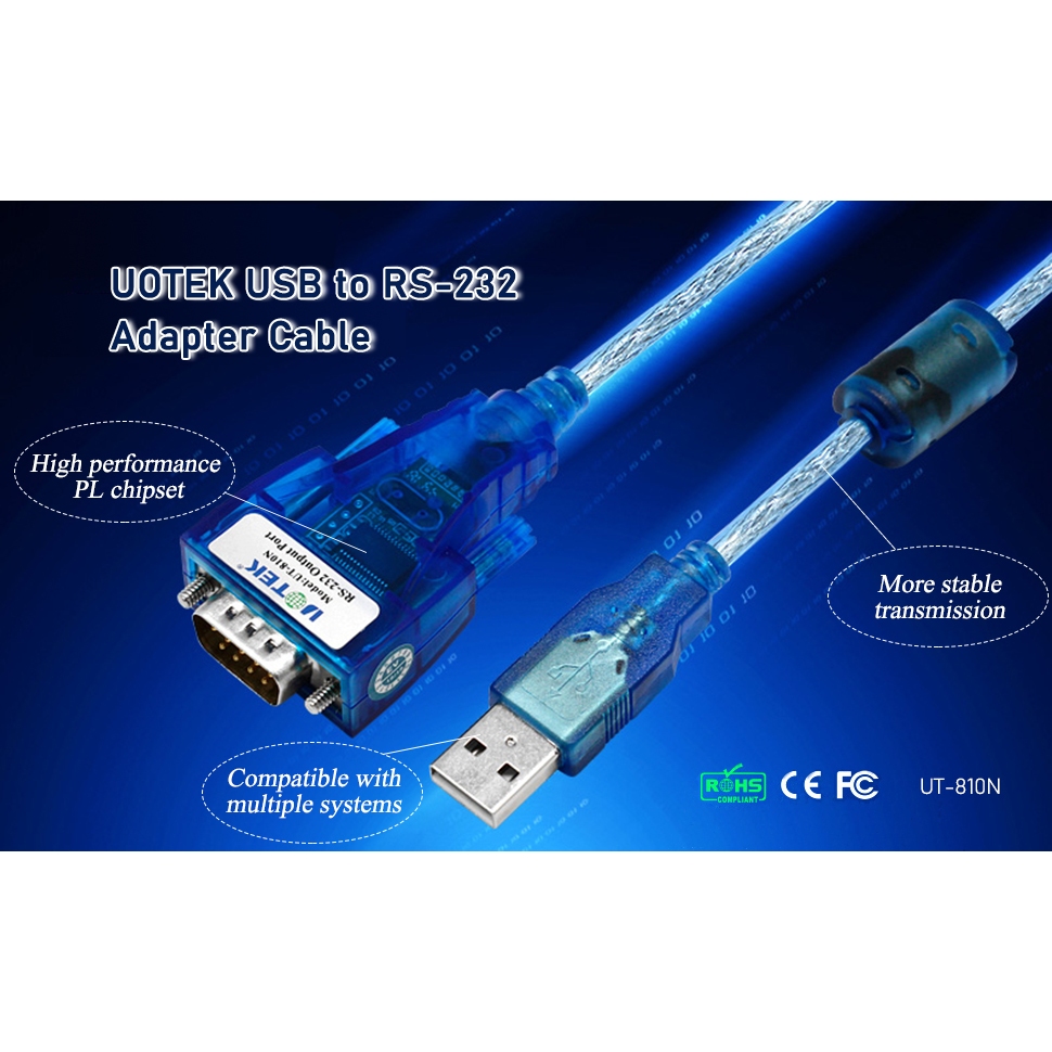 UOTEK UT-810N USB to RS232 Converter USB to RS-232 Adapter Cable 4.9FT ...
