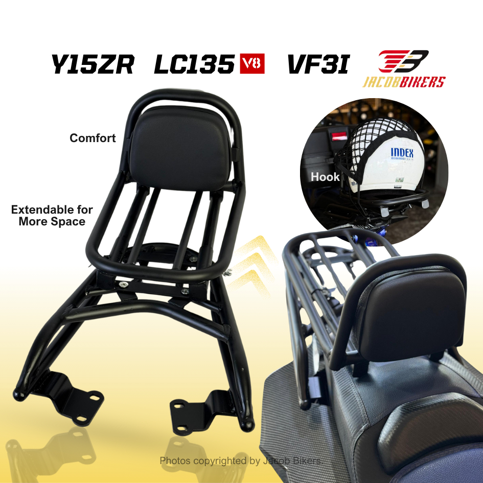 Yamaha Y15ZR 135LC V8 SYM VF3i Adjustable Monorack | Delivery Bag Rack ...