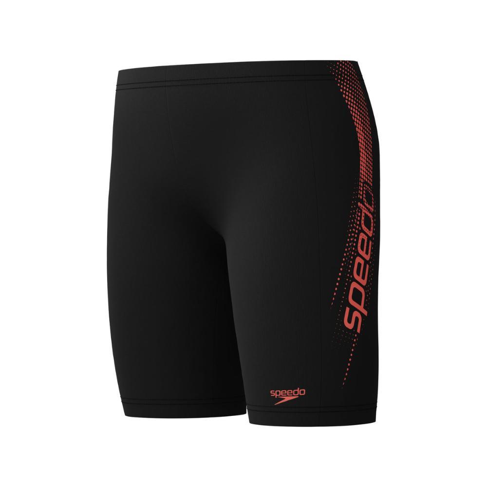Speedo Boys Sport Logo Jammer Black/ Neon Coral_8-00525718663 | Shopee ...