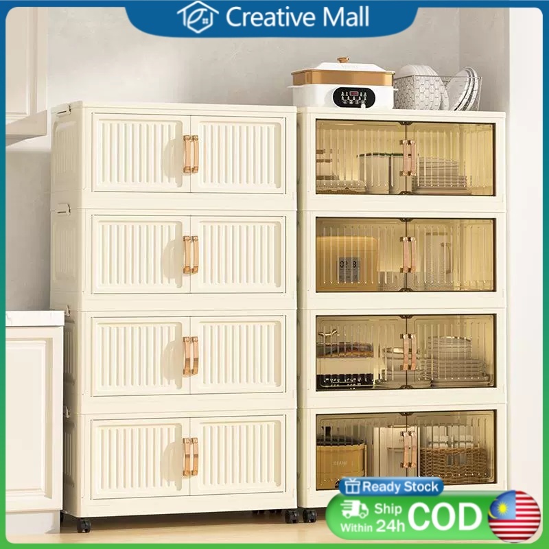 40-90cm 2 Doors Multipurpose Foldable Storage Cabinet Storage Rack ...