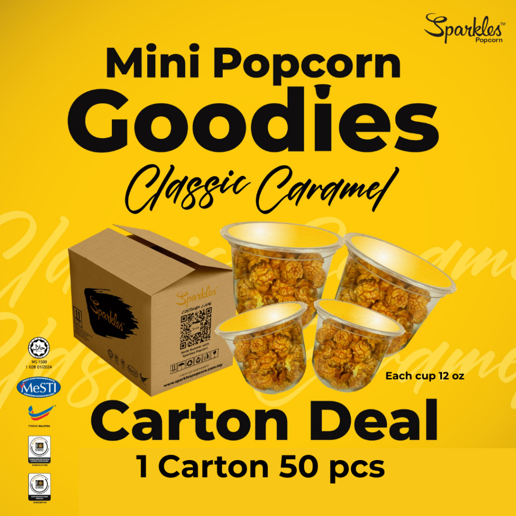 [CARTON DEAL] - 50 Pcs Mini Pop Round Popcorn Goodies Classic Caramel ...