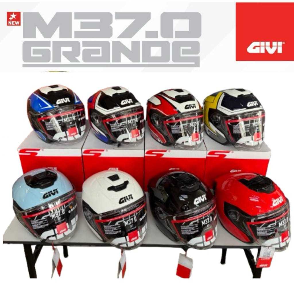 FREE} GIVI HELMET M37.0 GRANDE 2025 SCUDO WHITE / GREY / RED / BLACK ...