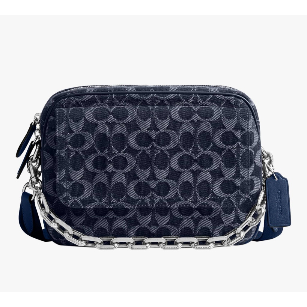Coach Charter Flap Crossbody Bag 24 in Signature Denim Deep Blue ...