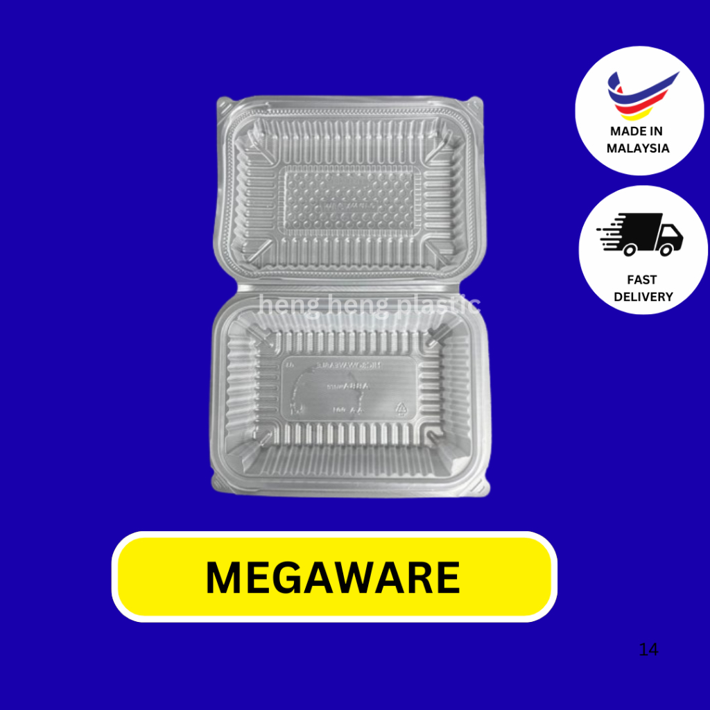 MEGA HIJAU HENG HENG-CHEAPEST PP LUNCH BOX ABBAWARE KOTAK NASI MEGA ...