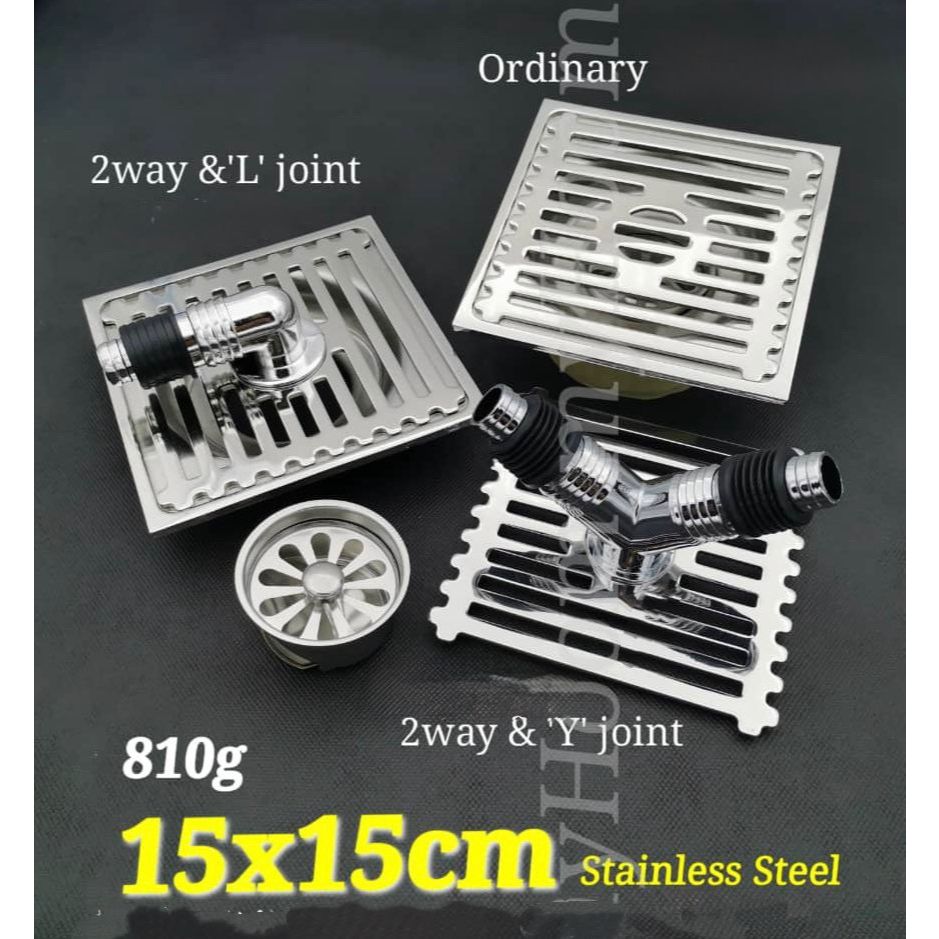 Stainless Steel Floor Drain 15x15cm Floor Drain/Laundry Area/Trap ...