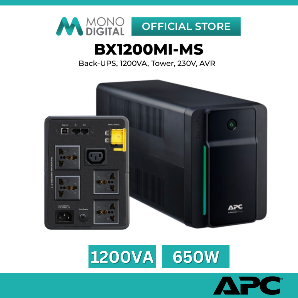 APC BX1200MI-MS BACK-UPS 1200VA, 230V, AVR, UNINTERRUPTIBLE POWER ...