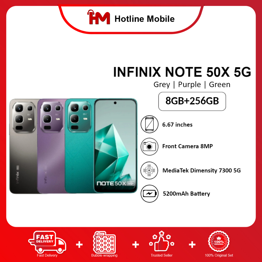 Infinix Note 50X 5G Smartphone (8GB RAM+256GB ROM) Original Infinix ...
