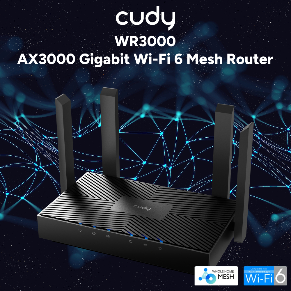 Cudy WR3000 - AX3000 Gigabit Wi-Fi 6 Mesh Router | Shopee Malaysia