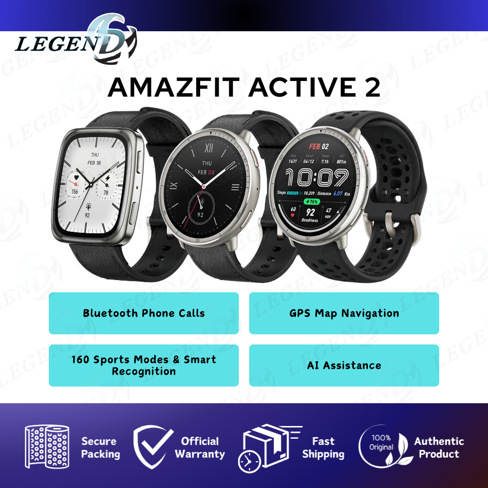 [MY Set] Amazfit Active 2 (Round | Square) Original Smartwatch GPS Map ...