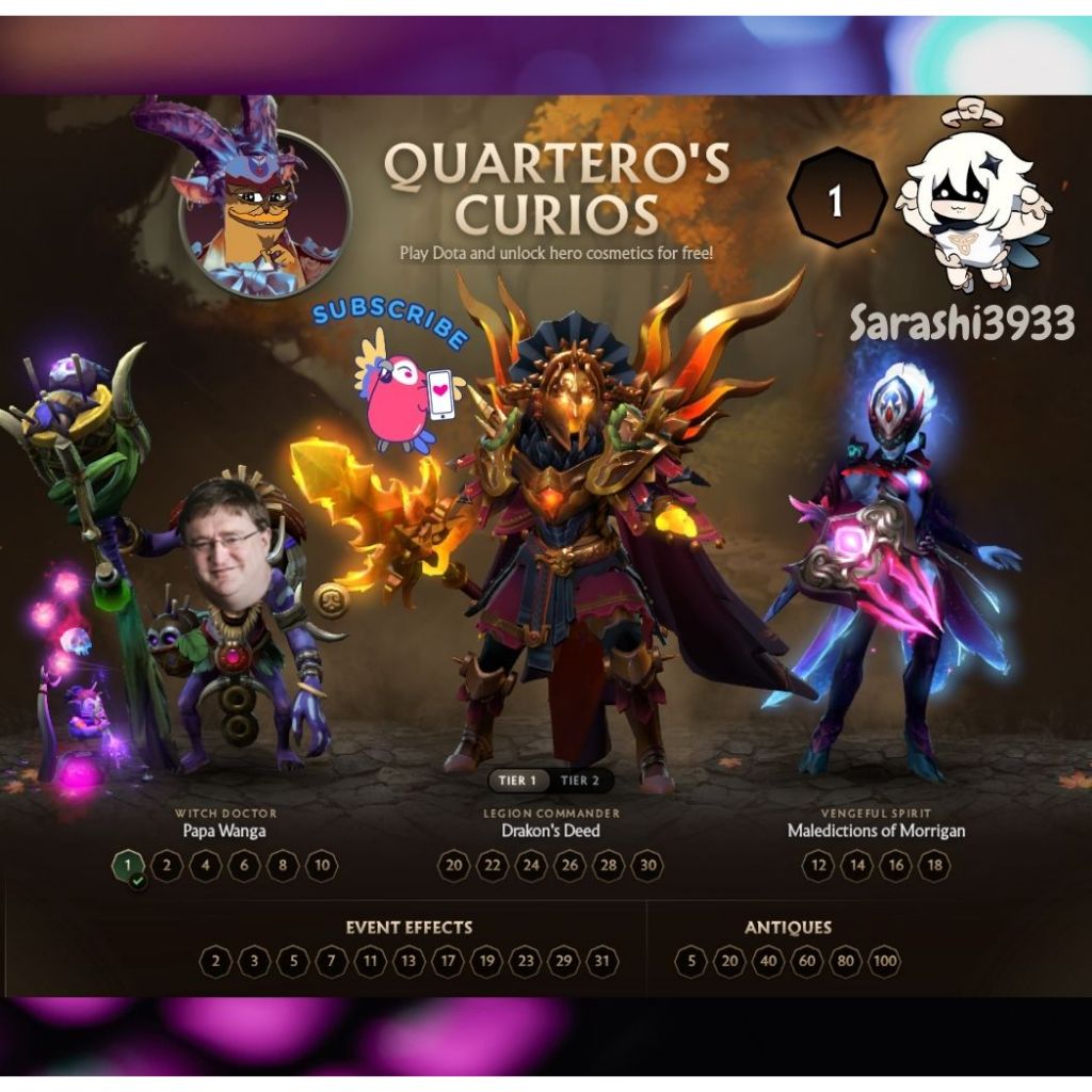 Dota 2 Boosting Quartero's Curios 1 - 100 lvl Max | Shopee Malaysia