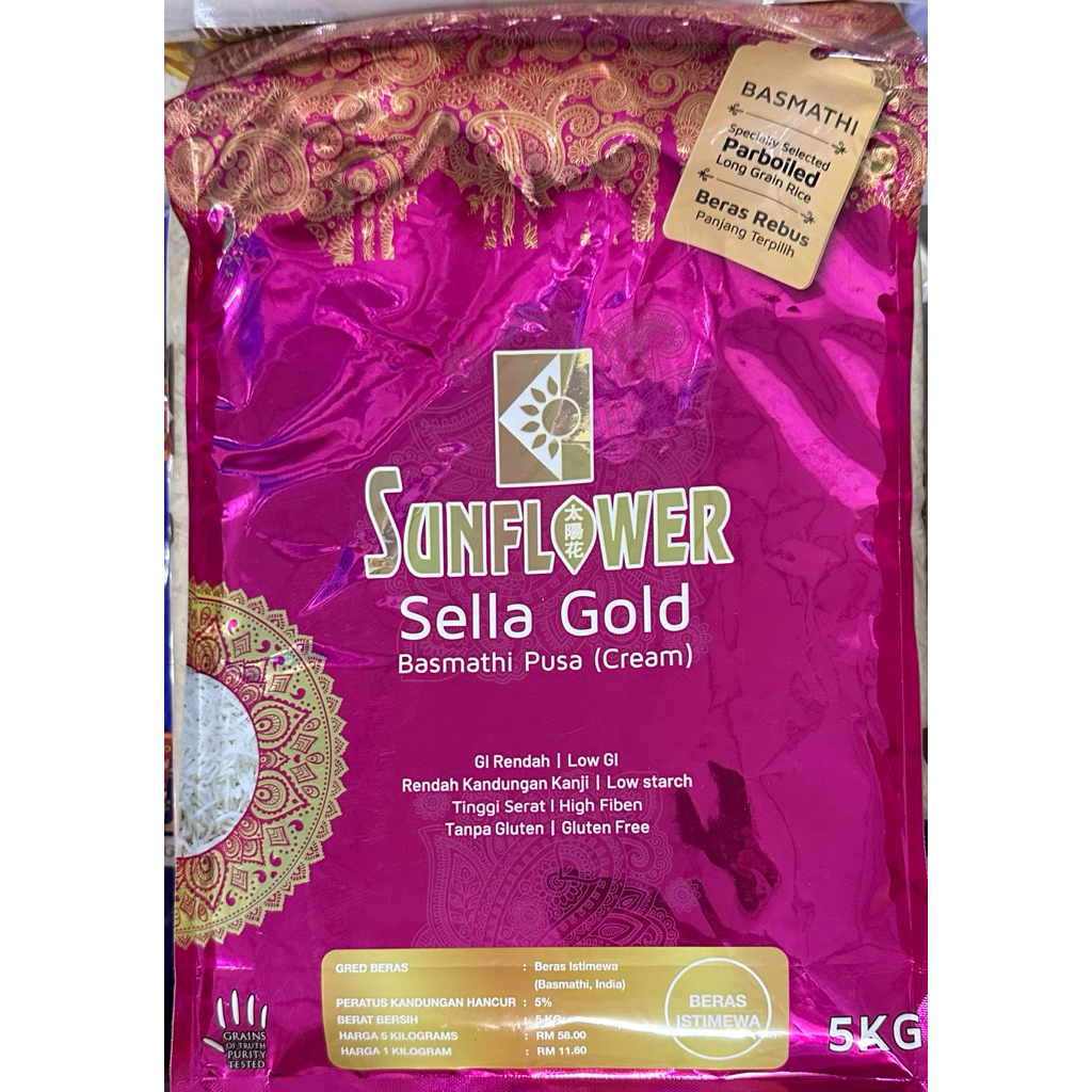 Sunflower sella Gold BASMATHI RICE 5KG | Shopee Malaysia