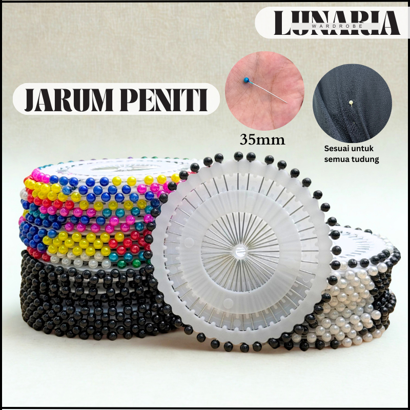 JARUM PENITI BULAT 40pcs Pearl Hijab Pins / Short Safety Pins for Scarf ...