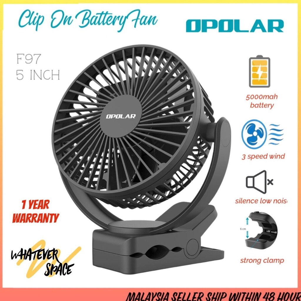 Opolar 5 Inch Fan Soft Wind Multi-Speed Fan Baby Mini Portable Strong ...