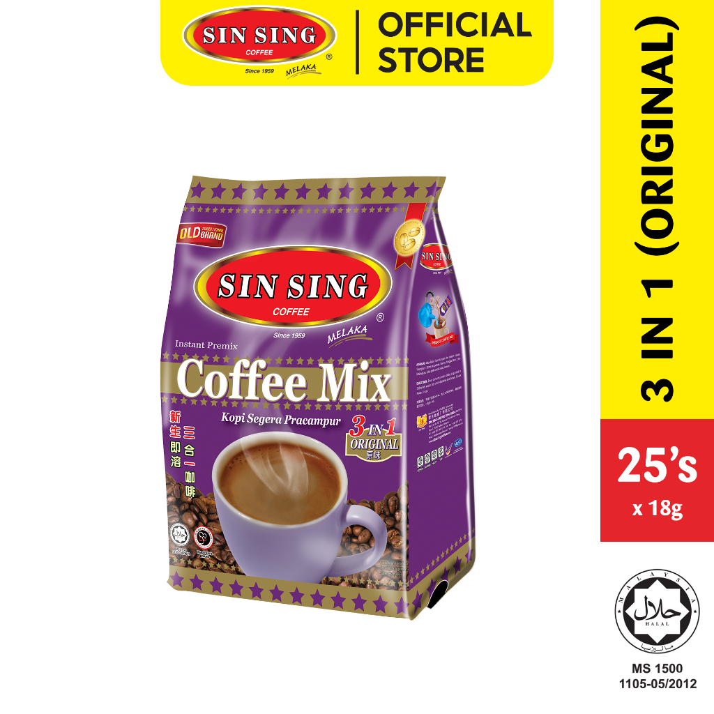 SIN SING Coffee Mix 3 in 1 Instant Coffee Original | Kopi Segera 3 ...