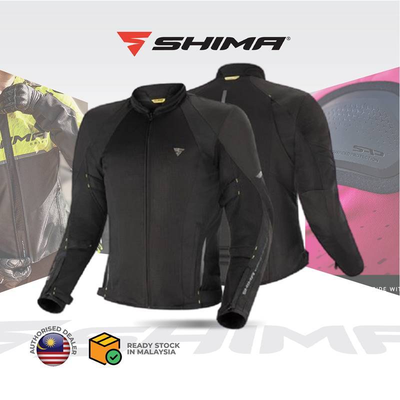 SHIMA JET Men Motorcycle Jacket - Black | Shopee Malaysia