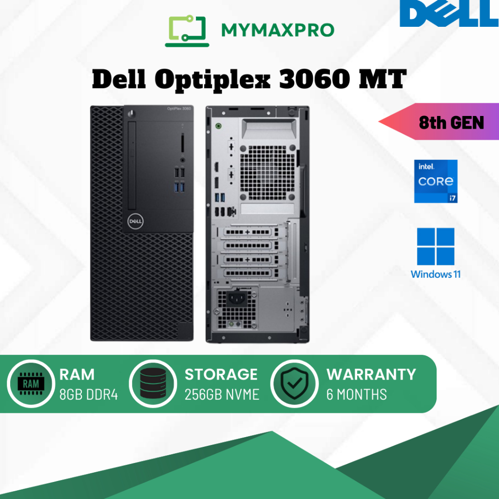 PC i7 Dell Optiplex 3060 MT Intel Core i7 (8th Gen) / 8GB RAM / 256GB ...