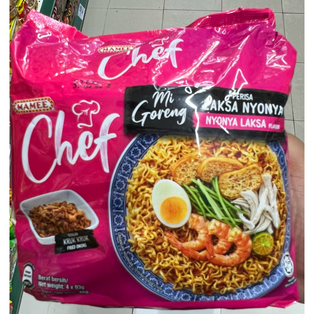MAMEE CHEF PACK NOODLES FLAVOUR NYONYA LAKSA (4x93g) | Shopee Malaysia