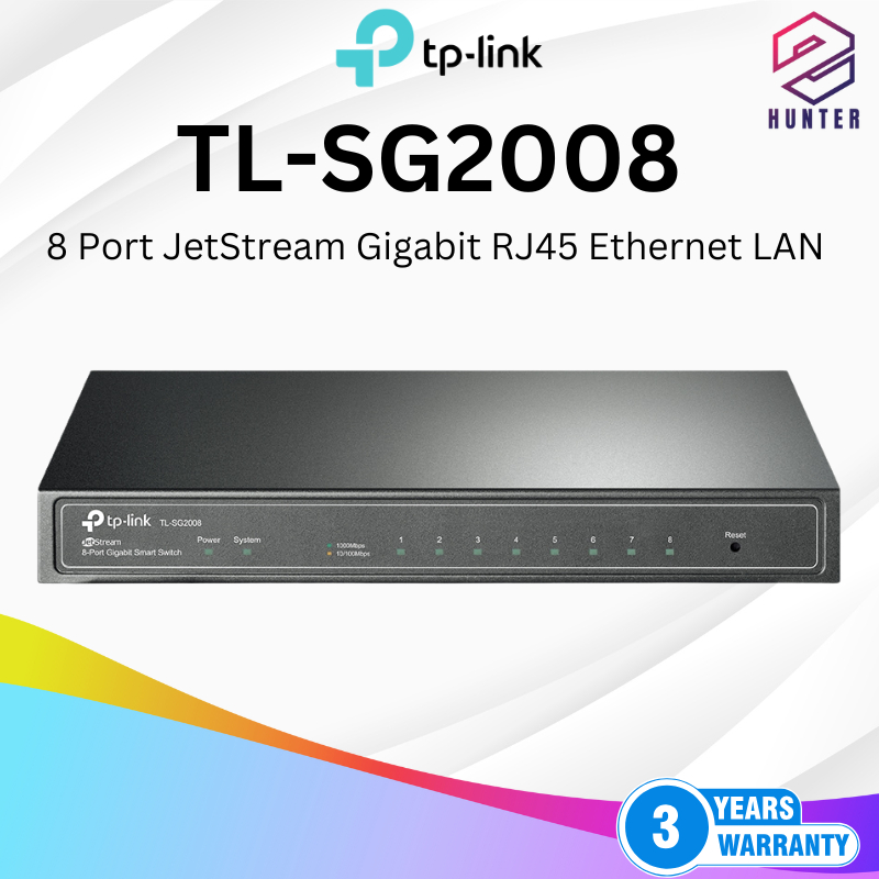 TP-LINK TL-SG2008 8 Port JetStream Gigabit RJ45 Ethernet LAN Omada ...