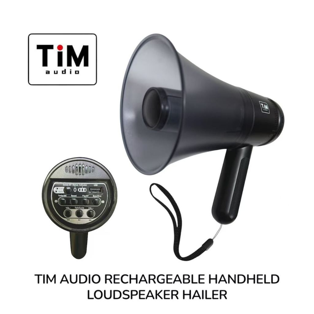 TiM AUDIO Rechargeable Handheld Megaphone Loudspeaker Hailer With ...