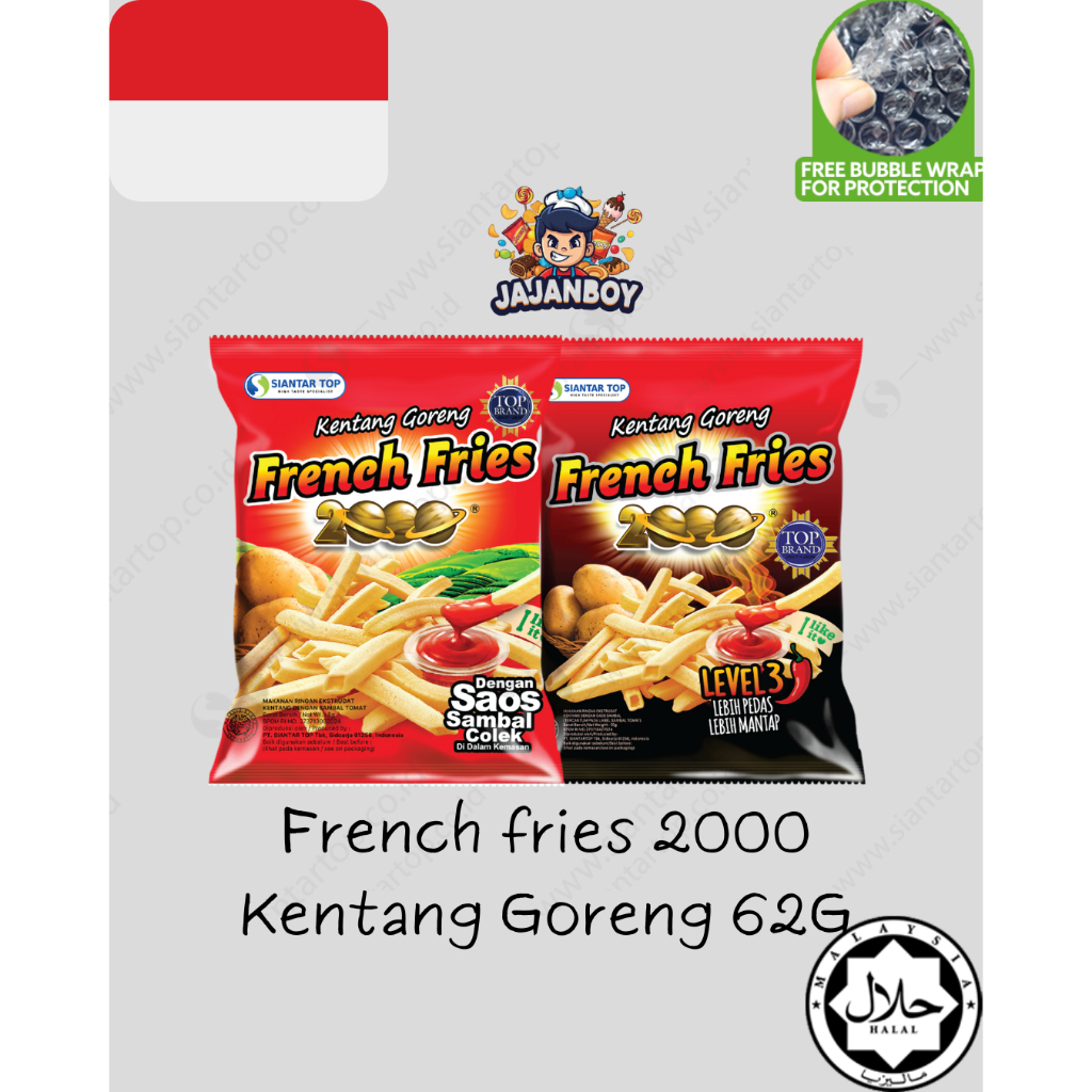 Ready Stock Halal Snack Keropok kentang French fries 2000 Kentang ...