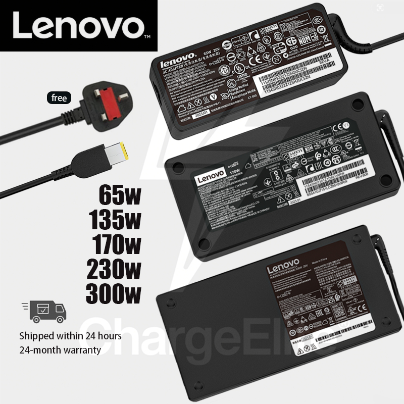 Original LENOVO USB 65W/90W/135W/170W/230W/300W Laptop Charger for ...