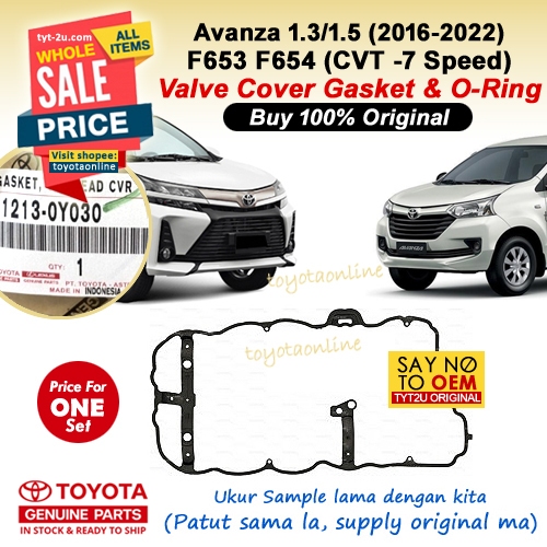 Avanza 1.5 (2015-) Valve Cover Gasket (CVT) F654 F653 11213-47020 11213 ...