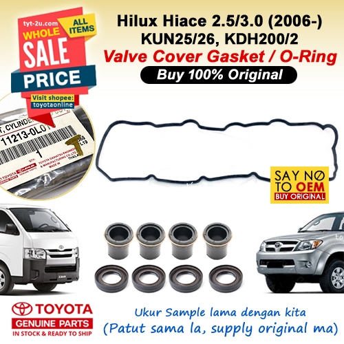 Hilux Hiace 2.5 2KD (2005-15) Valve Cover Gasket Roker Plug Nozzle Seal ...