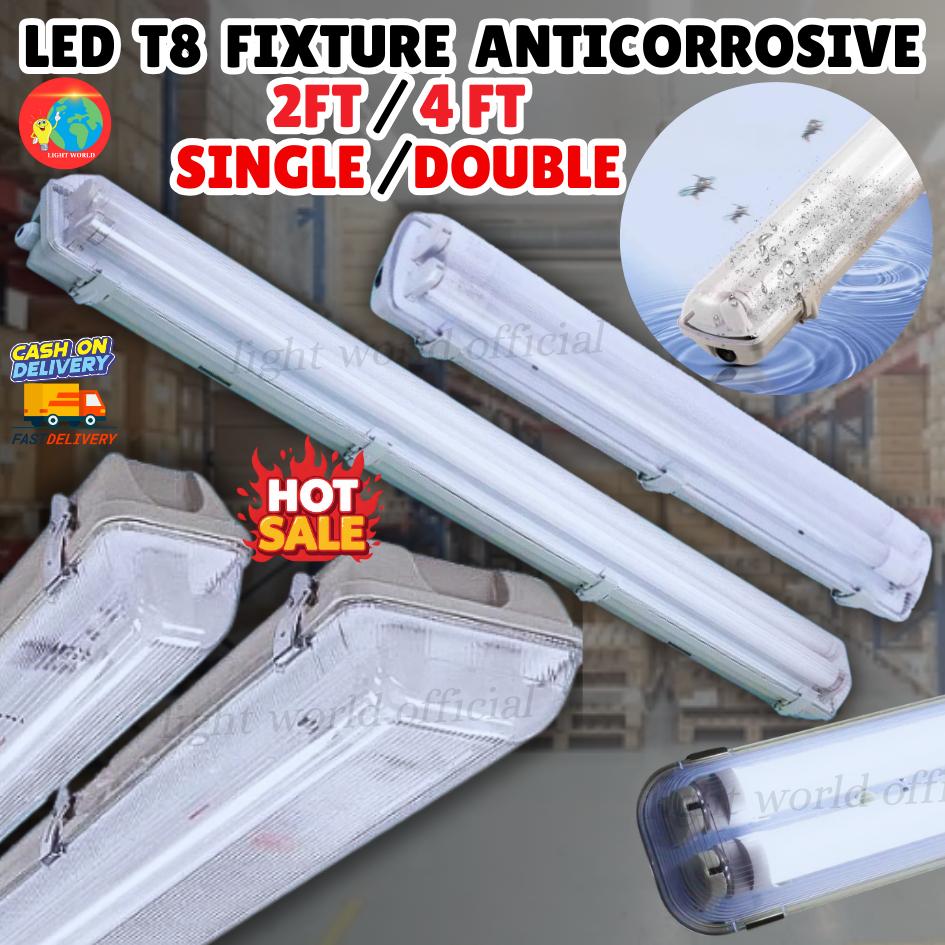 🔥HOT 🔥Anti Corrosive/Weatherproof LED T8 Single Circuit Casing For T8 ...