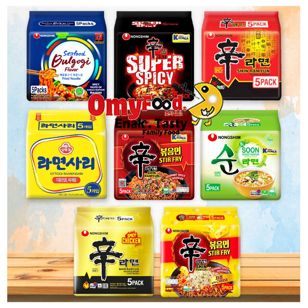 Halal Nongshim Korean Ramen 辛拉面 Seafood Bulgogi/Ottogi Ramessari/Shin ...