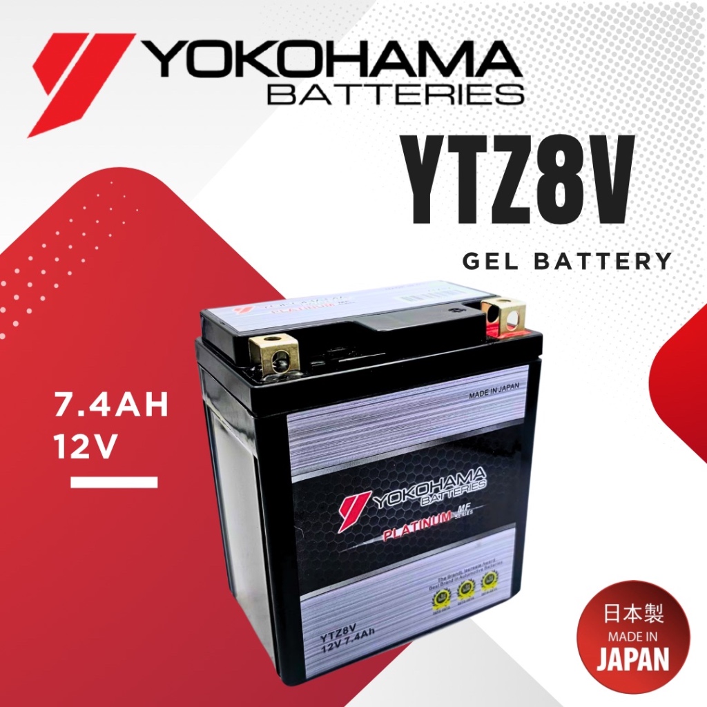 YTZ8 YTZ8V BATTERY GEL YOKOHAMA R25 XMAX250 REBEL500 ZZR KLX150 K250 RFS150 BENELLI DEMAK DZM200 ...
