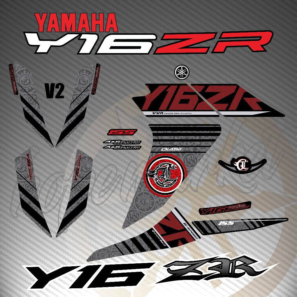 STRIPE MOTOR YAMAHA Y16ZR Y16 155 BATIK BATMAN CUSTOM BODY STICKER ...
