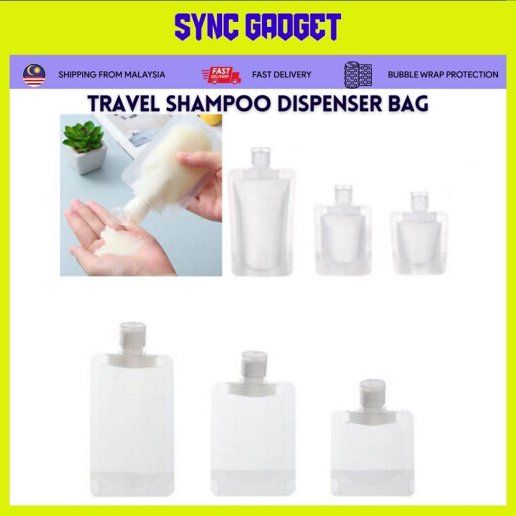 [𝟑𝟎/𝟓𝟎/𝟏𝟎𝟎𝐌𝐋] Travel Shampoo Dispenser Bag [ Refillable Transparent ...