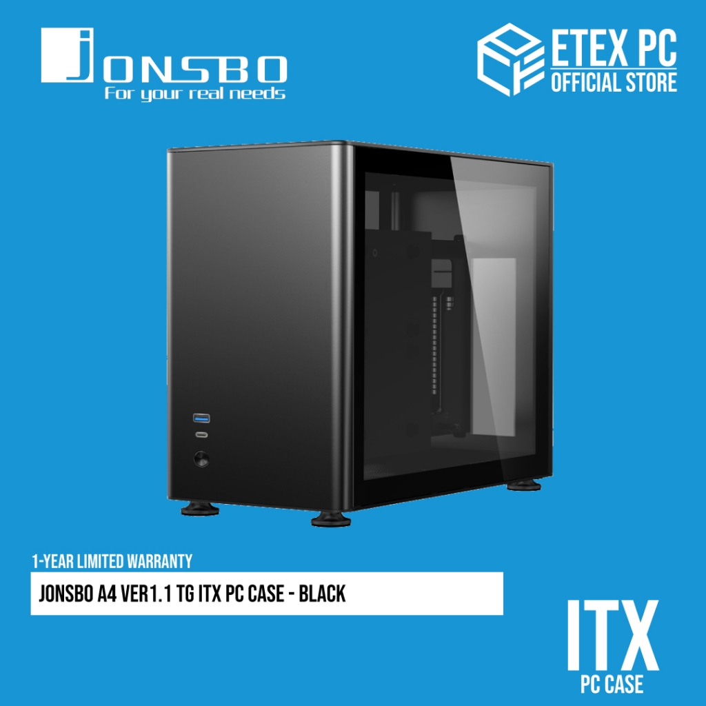 JONSBO A4 Ver1.1 TG ITX PC Case - Black # J-CA-A4-BK | Shopee Malaysia