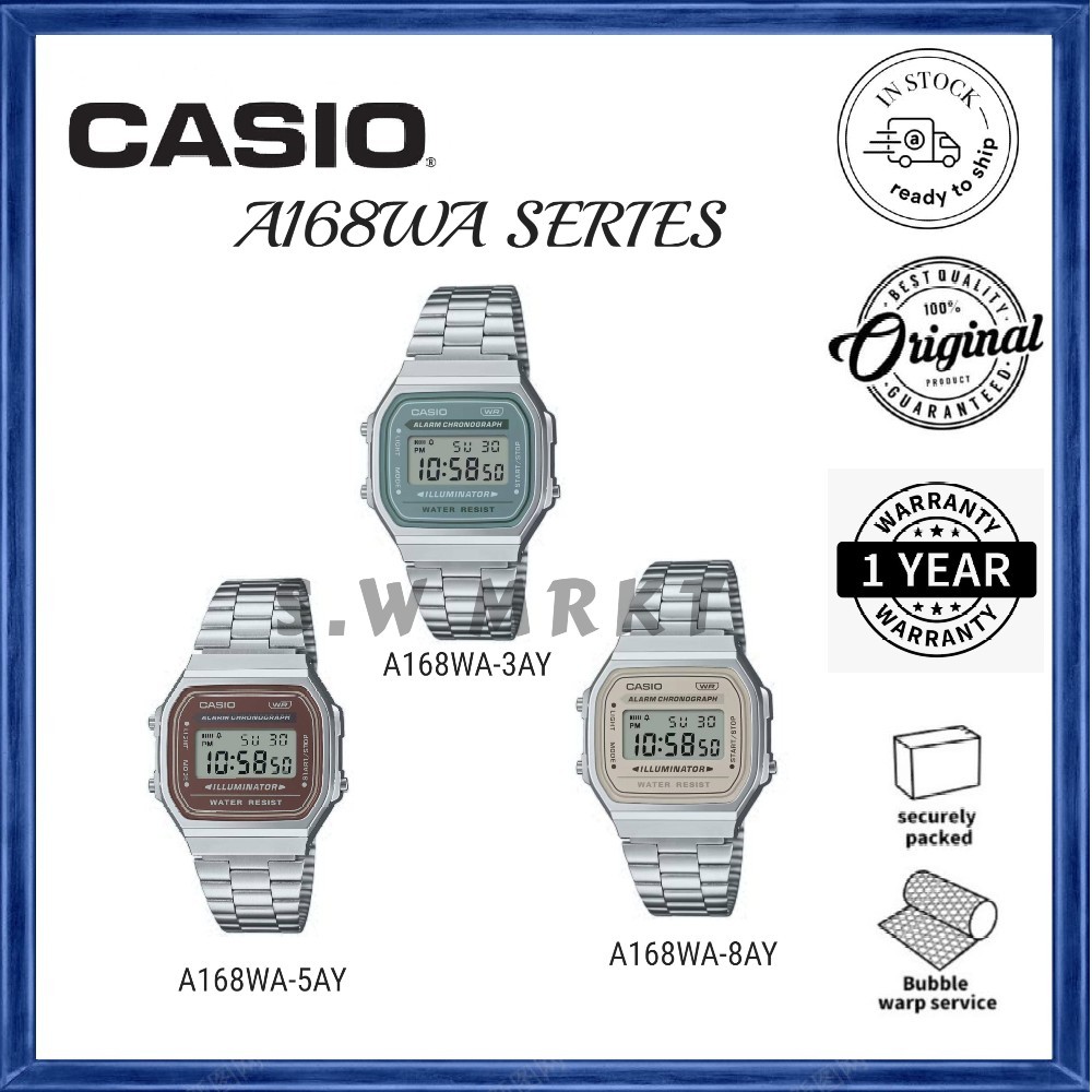 Casio A168WA-3AY/5AY/8AY Vintage Watch | Shopee Malaysia