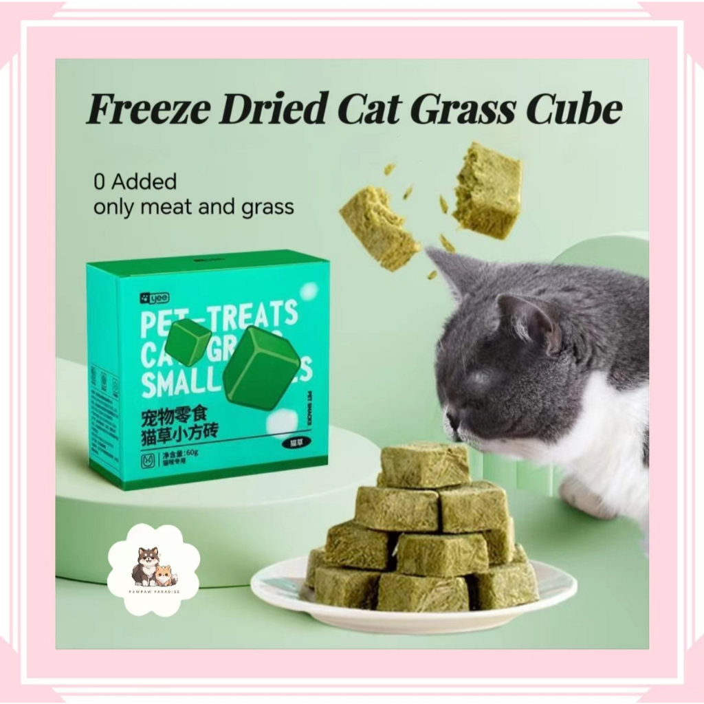 YEE Cat Treat Freeze Dried Cat Grass Catnip Chicken Cube Hairball ...