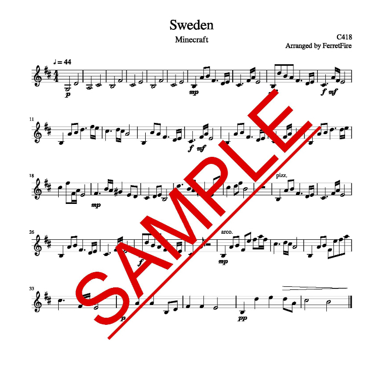 Sweden (C418) Violin Music Sheet | Sheet Music [PDF] | Shopee Malaysia