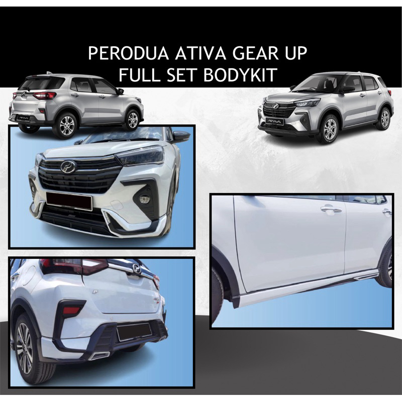 PERODUA ATIVA GEAR UP V2 GU V2 STYLE FULL SET BODYKIT FRONT SKIRT,SIDE ...