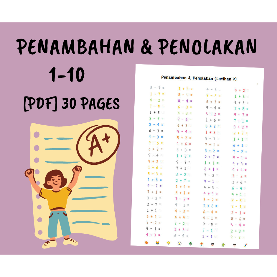 A662 – [PDF] Penambahan & Penolakan (Nombor 1 – 10) / 30 pages ...