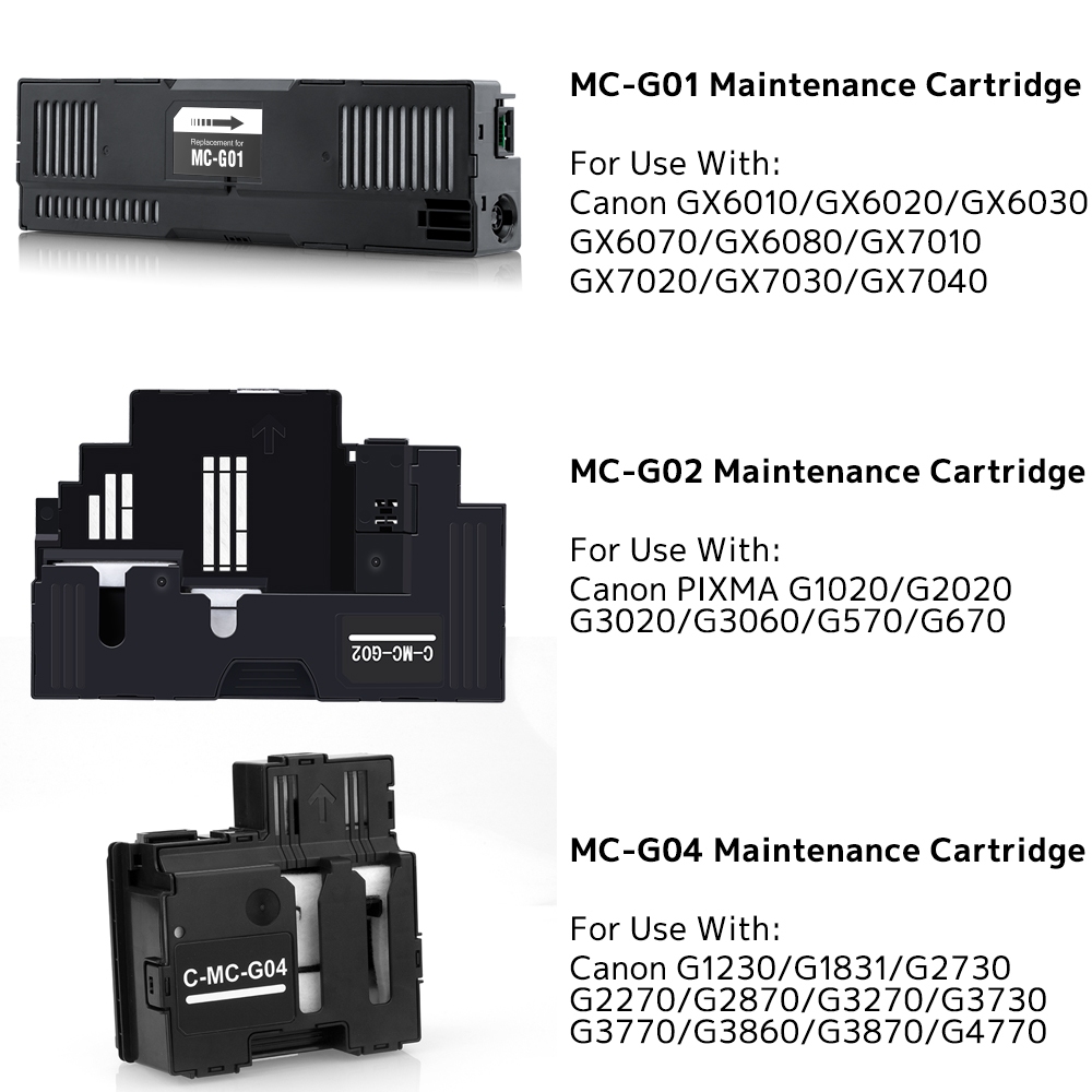 Canon MC-G01 MCG01 MC-G02 MCG02 MC-G04 MCG04 Maintenance Cartridge GX6010 GX6020 GX6030 GX6070 ...