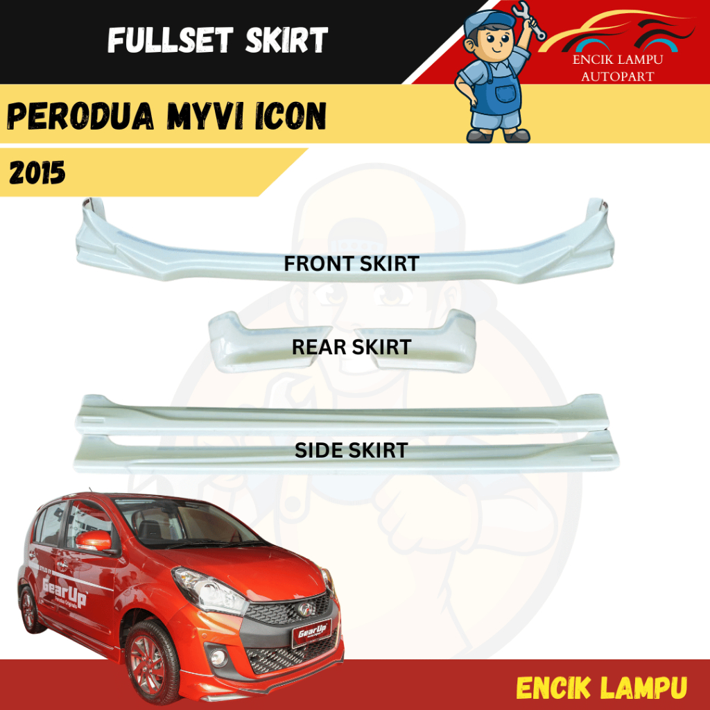 Bodykit Gear Up Perodua Myvi Icon SE 2015 Fullset Skirting Front / Side ...