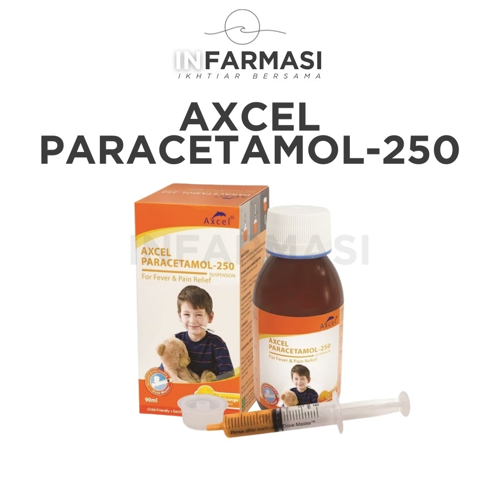 Axcel Paracetamol-250 Suspension 90ml Orange Flavour - Ubat Demam Budak ...