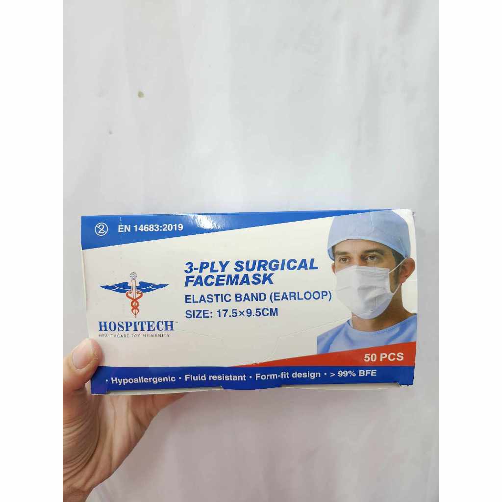 HOSPITECH 3Ply Earloop Surgical Face Mask 50'S | Shopee Malaysia