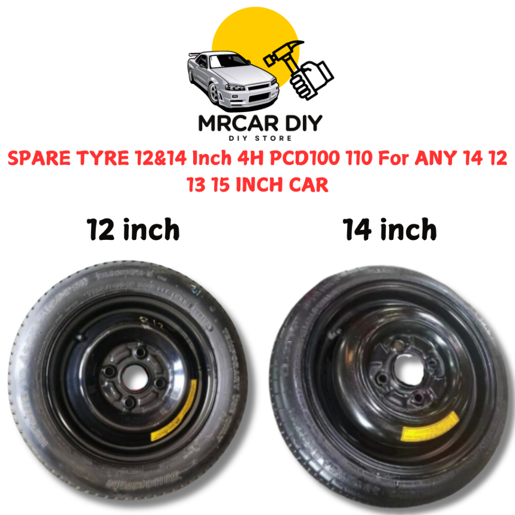 Spare Tyre 12 14Inch 4H PCD100 / PCD110 For Perodua Kelisa Kenari ...