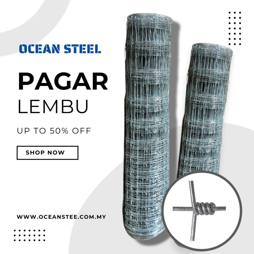 【OCEAN】Pagar Lembu Cyclone Fence Pagar Kambing Pagar Kebun 50meter ...
