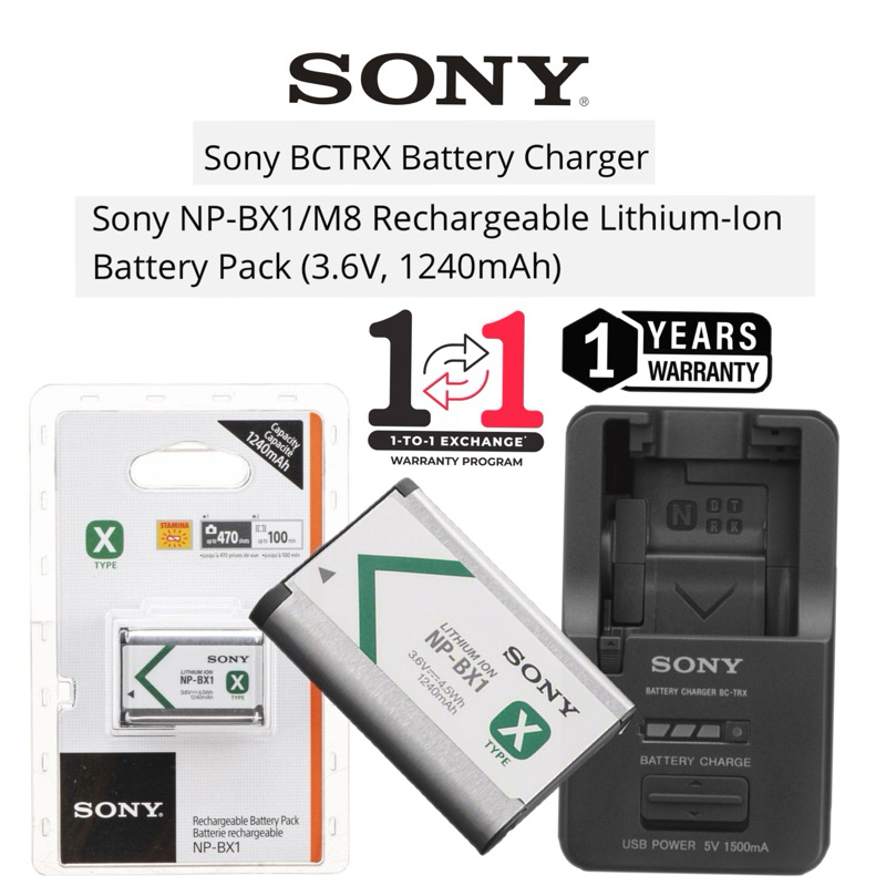 SONY NP-BX1 BATTERY / SONY BC-TRX CHARGER (1 YEARS WARRANTY) 1 TO 1 ...