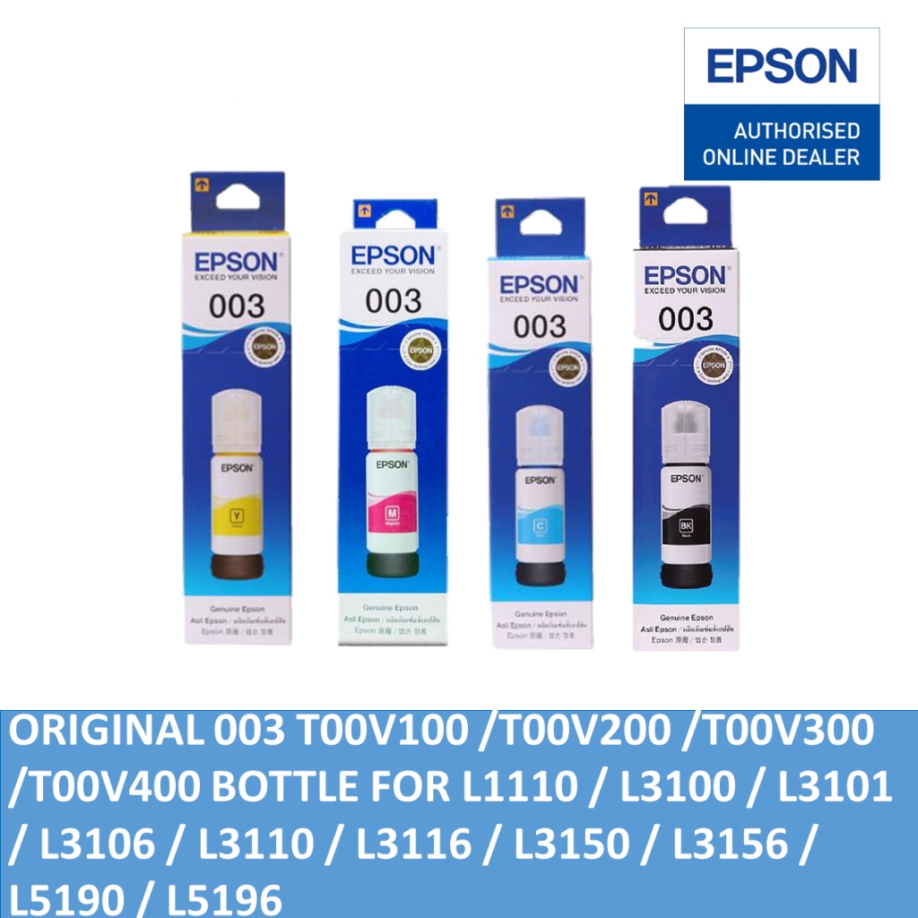 【𝐑𝐞𝐚𝐝𝐲 𝐒𝐭𝐨𝐜𝐤】Epson Original 003 Ink Bottle FOR PRINTER L3110 L3150 ...