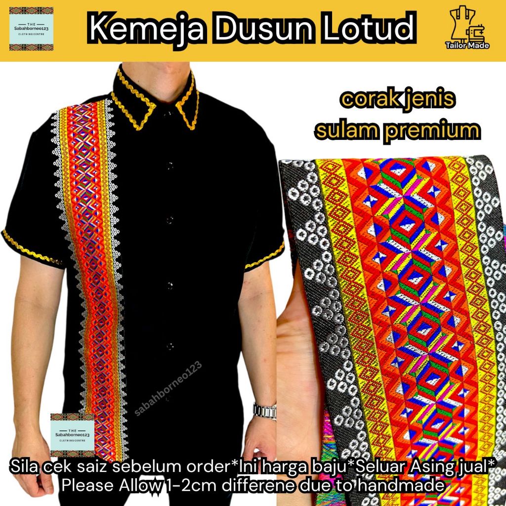 10CM Tradisi Modern DUSUN LOTUD Sabah Baju Kaamatan kemeja kadazandusun ...