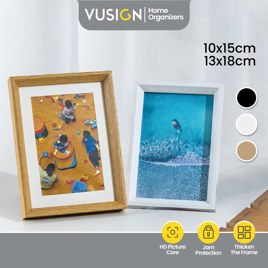 Vusign 4R 5R Frem Bingkai Kayu Reka Dalaman Photo Frame Thick Oblique ...
