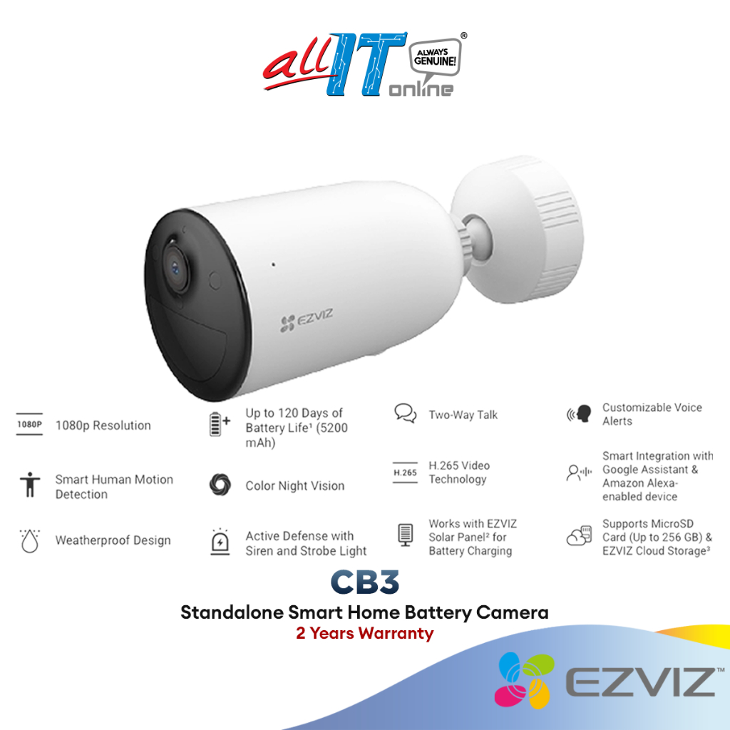 Ezviz CB3 1080P Smart Home Battery IP Camera | Human Motion Detection ...