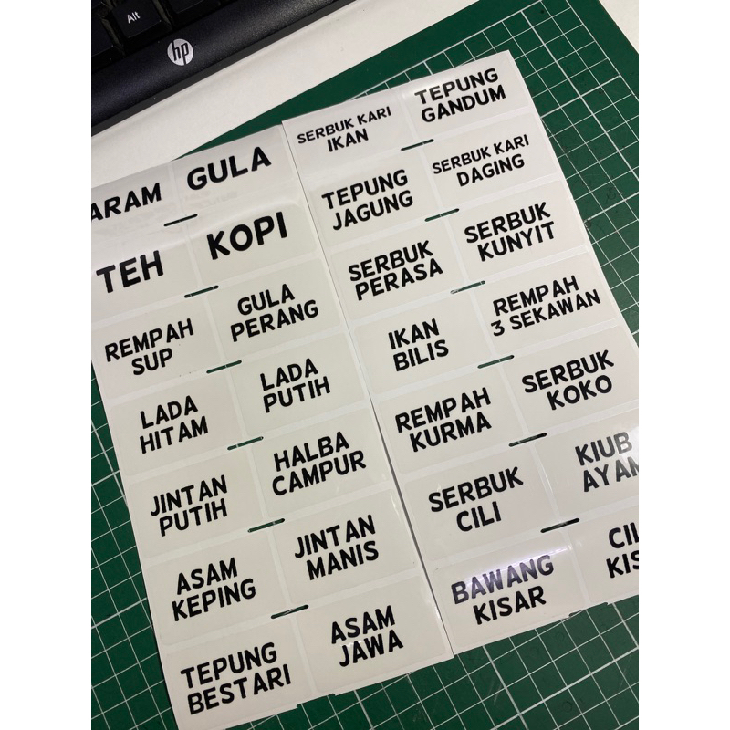 Sticker Dapur 30pcs Waterproof Kitchen Cooking label Rempah Spice ...
